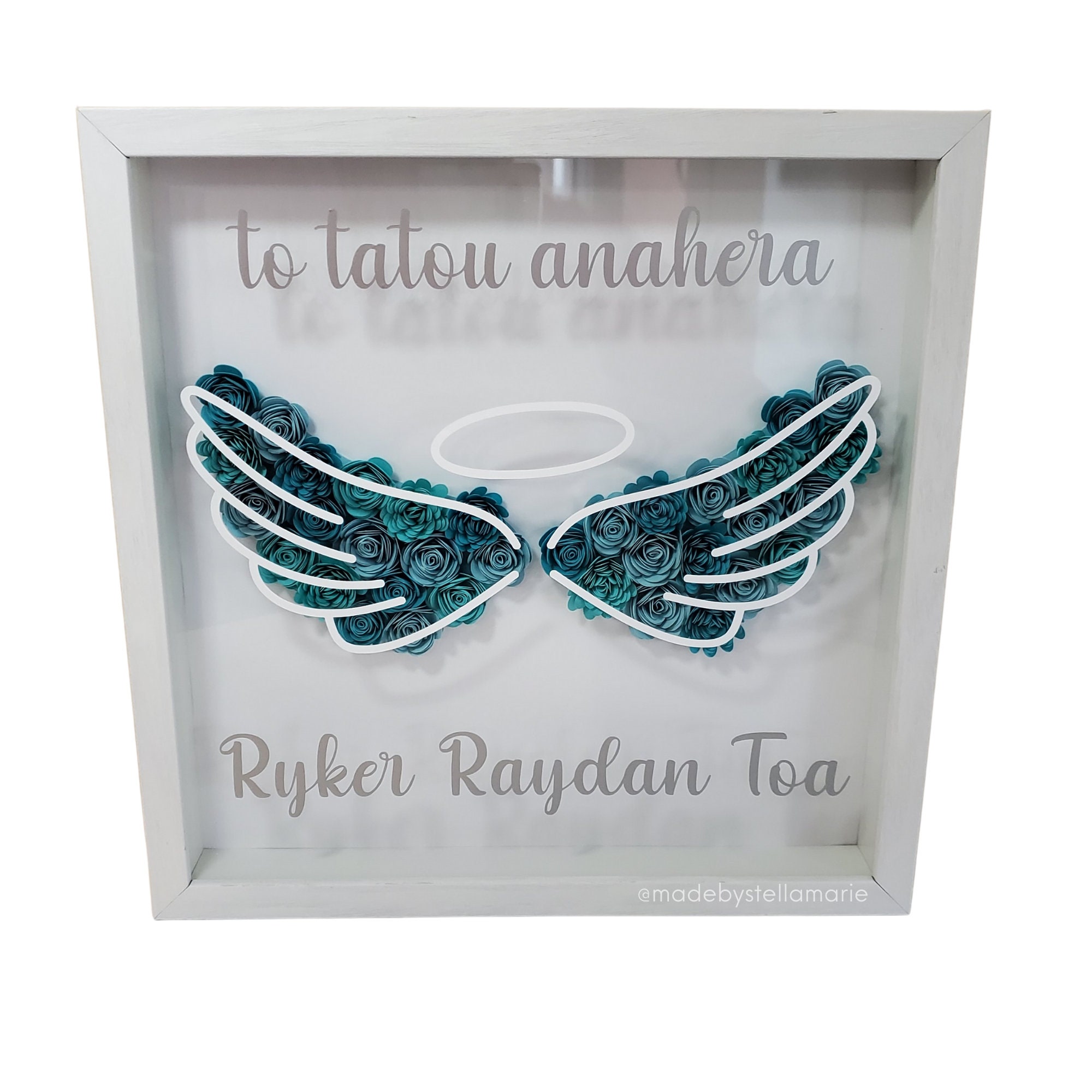 Floral Memorial Angel Wing Shadow Box Customized Flower Box - Etsy