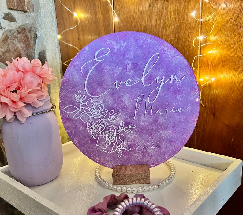 Acrylic Birth Announcement Sign Custom Acrylic Baby Name - Etsy