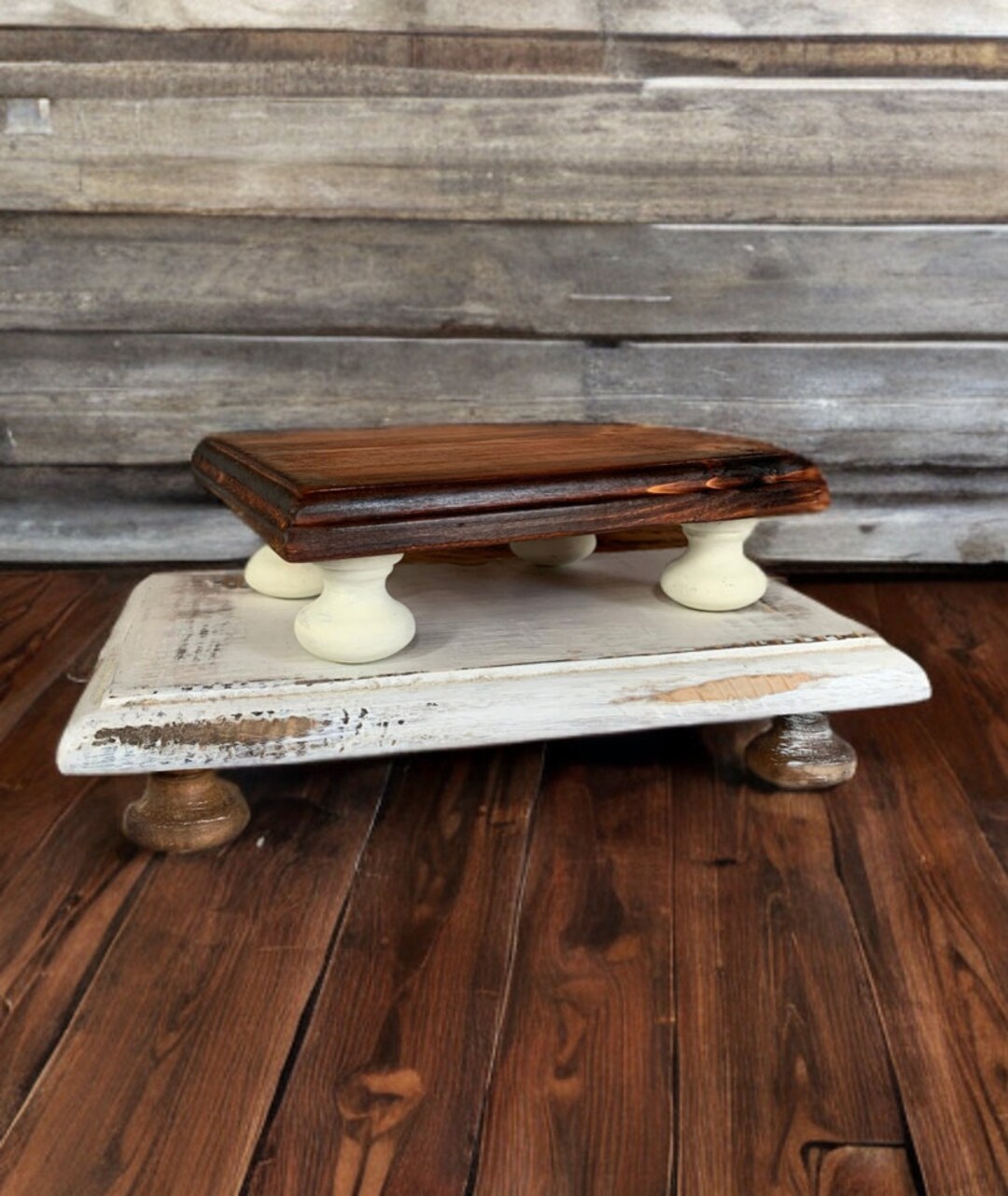 Risers | Farmhouse Style Risers | Distressed Wood Riser| Wood Pedestal ...