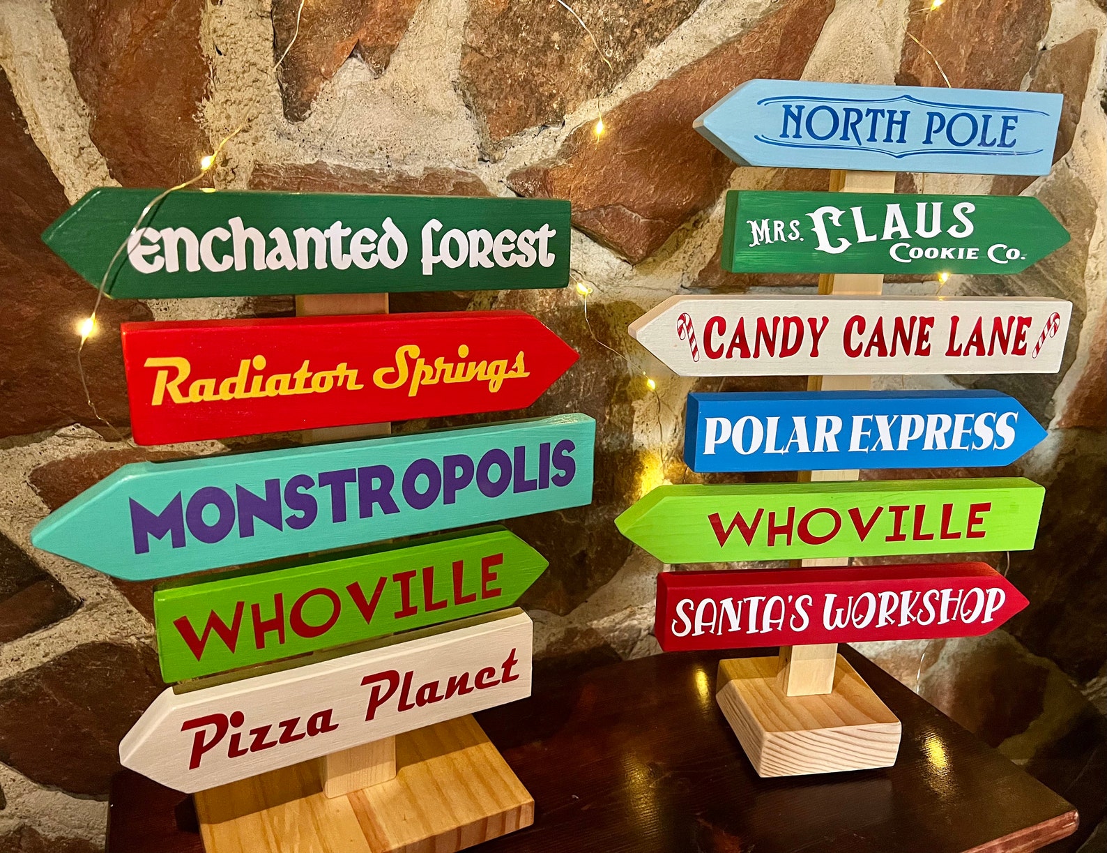 Christmas Wood Decor Holiday Directional Wood Sign Santa - Etsy