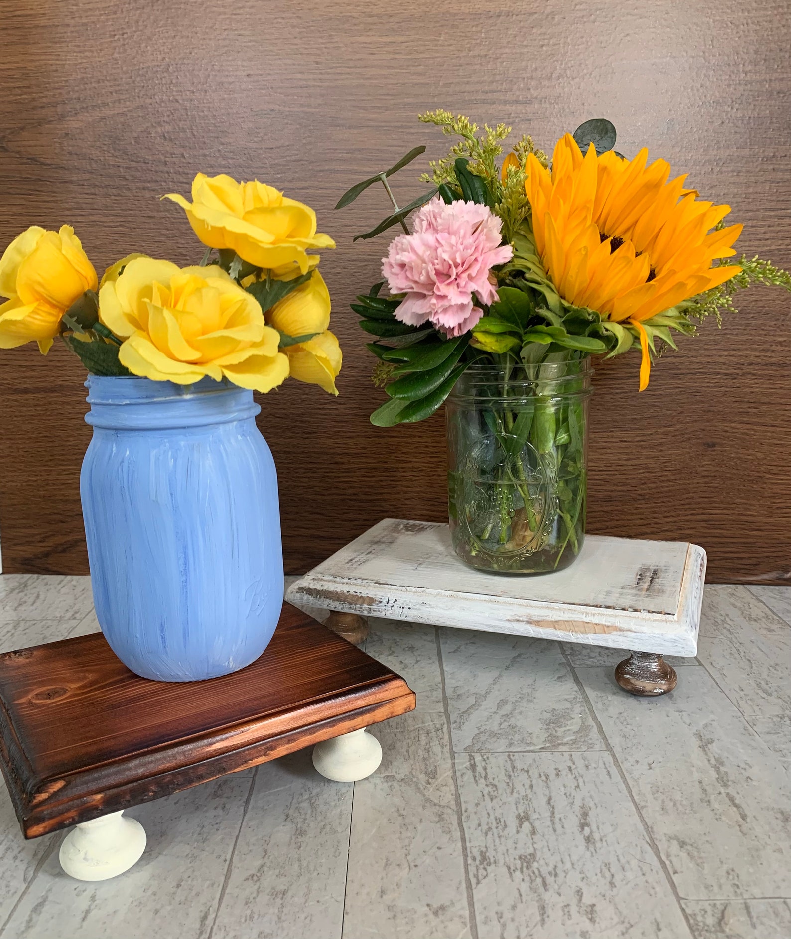 Risers Farmhouse Style Risers Distressed Wood Riser Wood | Etsy