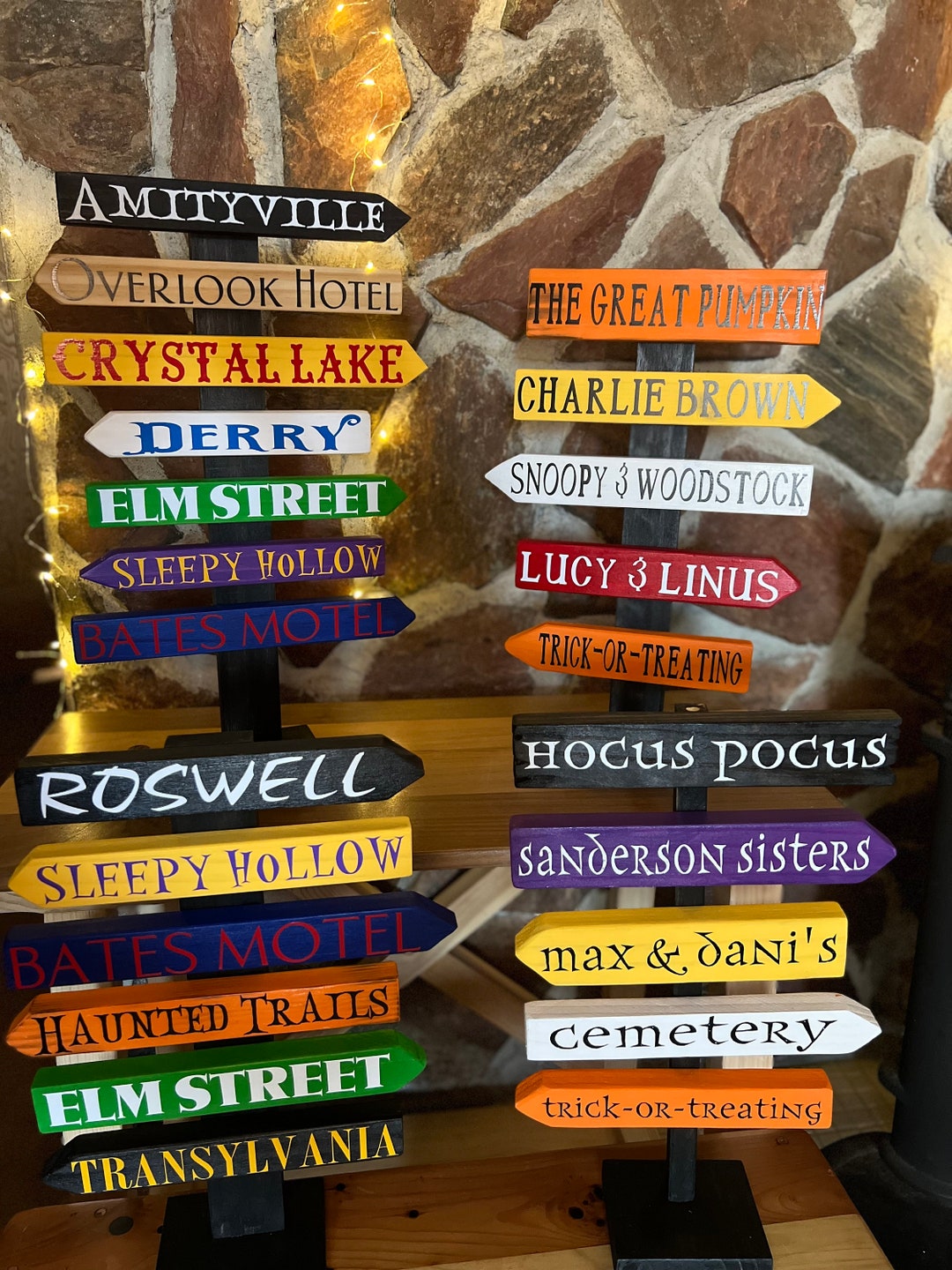 Halloween Decor | Halloween Directional Wood Sign| Halloween Table Top ...