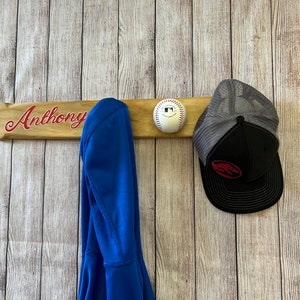 Baseball Coat Rack Custom Kids Coat Rack Baseball Hat Rack Cap Rack Bag ...
