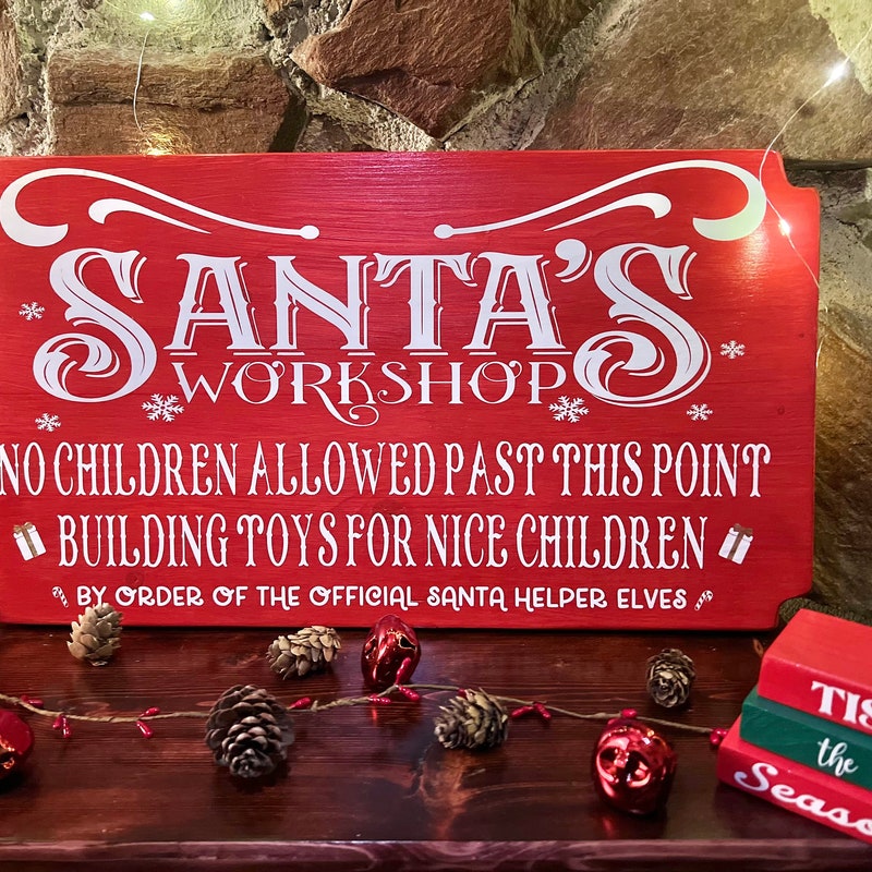 Santas Workshop Sign - Etsy