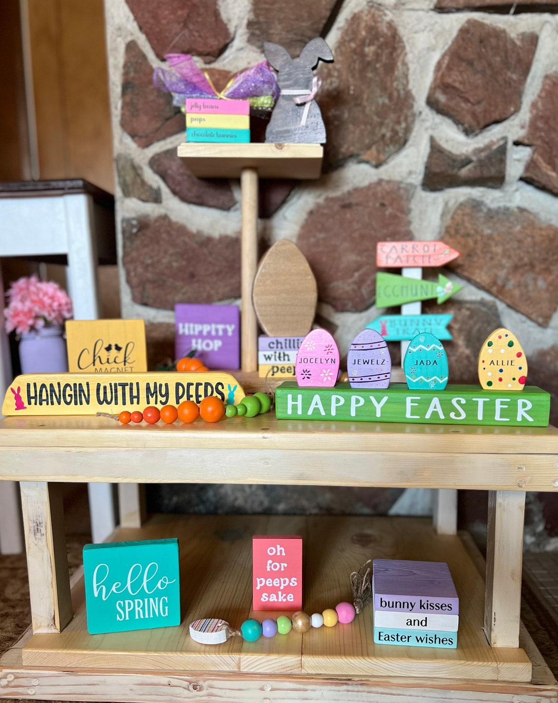 Easter Decor Easter Decorations Book Stack Easter Decor - Etsy