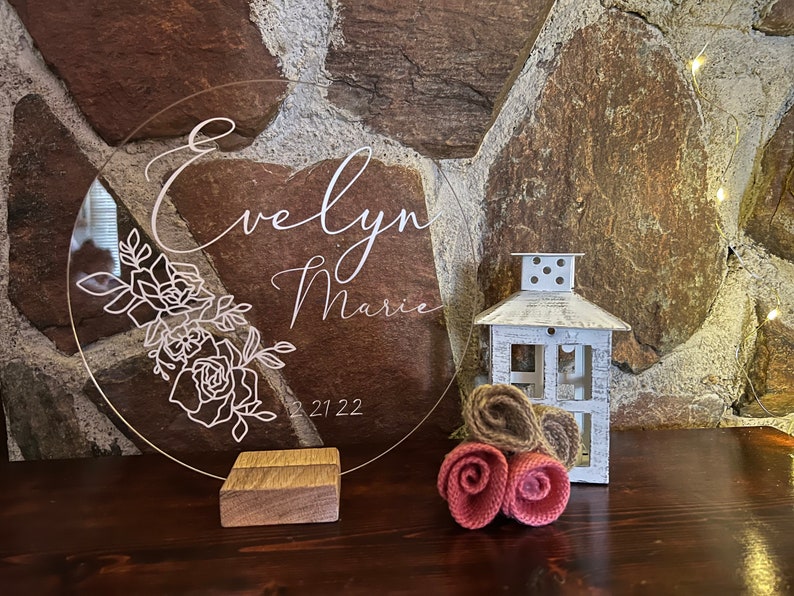 Acrylic Birth Announcement Sign Custom Acrylic Baby Name - Etsy