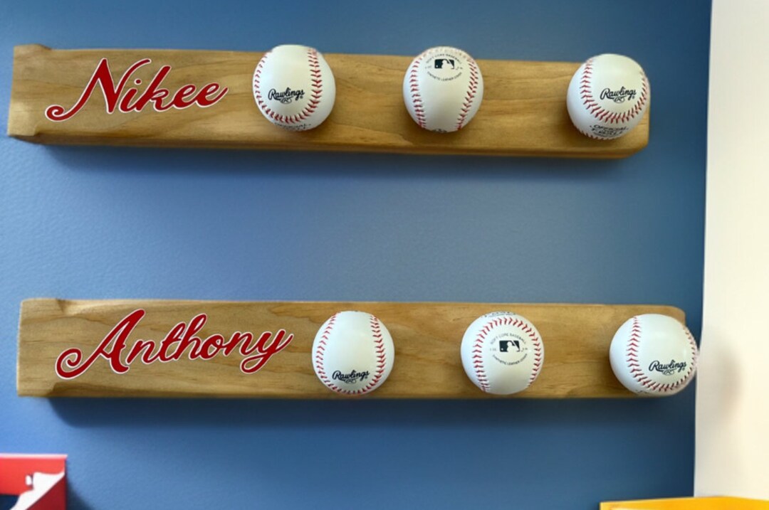 Baseball Coat Rack | Custom Kids Coat Rack | Baseball Hat Rack | Cap ...