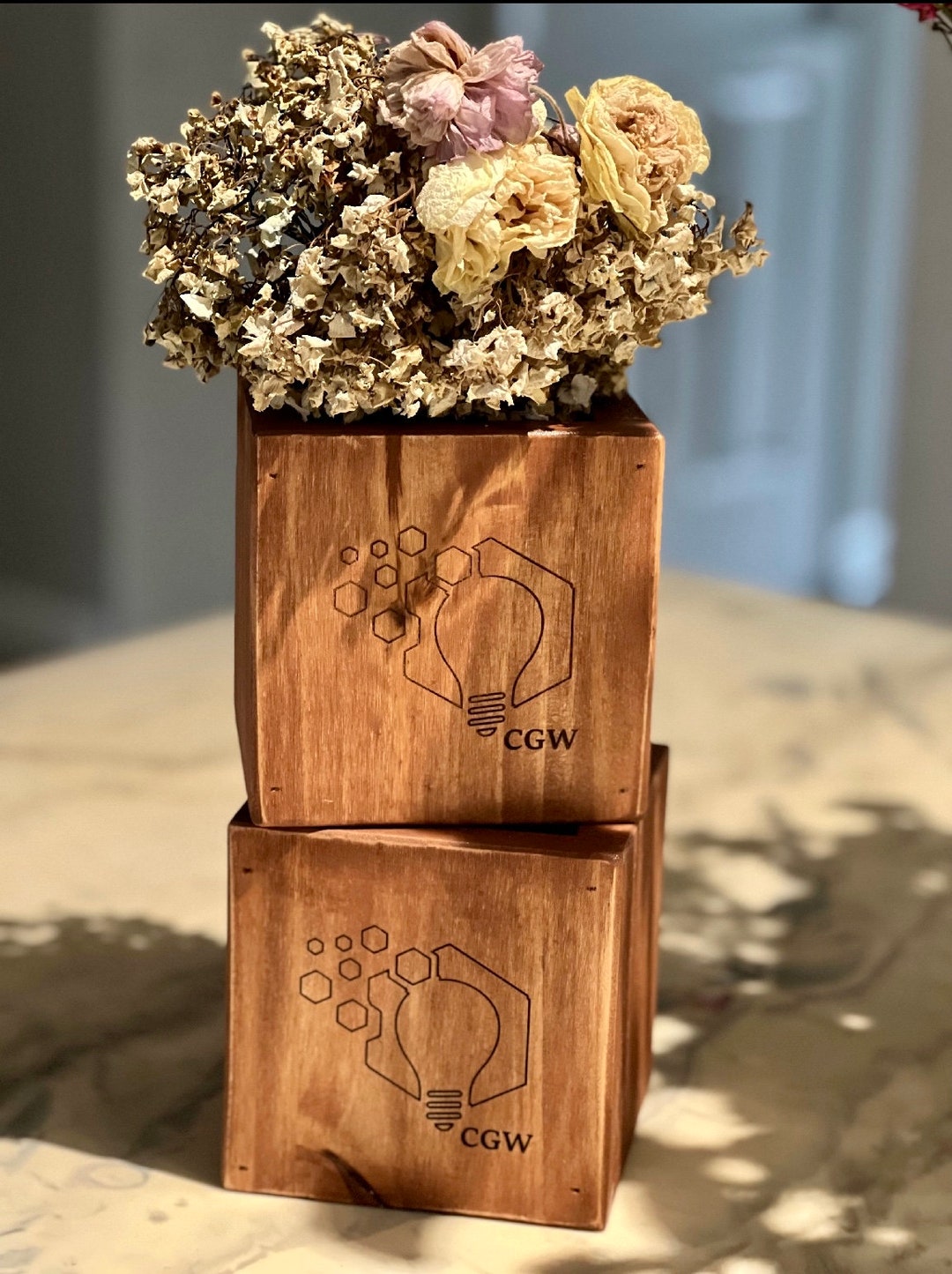 Engraved Planter Boxes, Small Wood Planter Box, Rustic Box Wood, Window ...