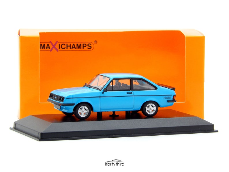 1:43 Ford Escort RS 2000 Mk2 Blue 1975 Maxichamps Diecast Car Scale ...