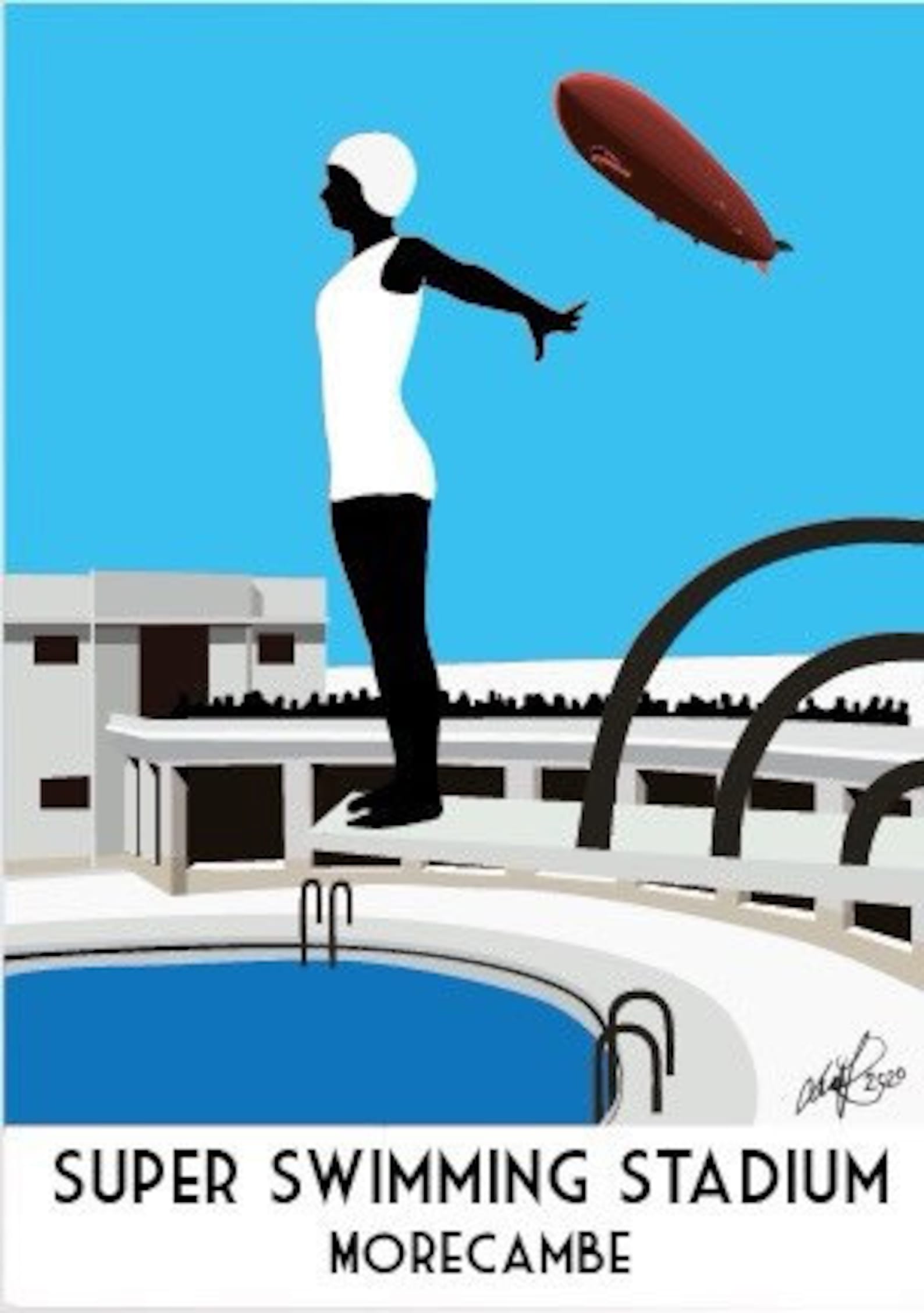 Morecambe Super Swimming Stadium Signed Open Edition Giclee Print ...