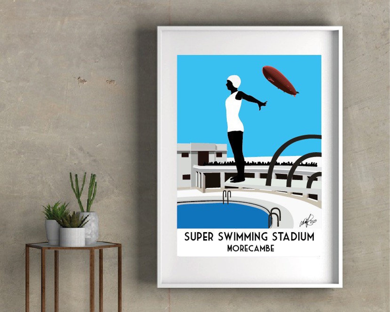 Morecambe Super Swimming Stadium Signed Open Edition Giclee Print ...