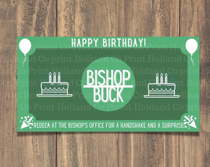 LDS Primary Birthday Bishop Bucks Primary Children Birthday Gift Coupon ...