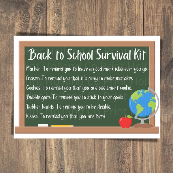 High School Survival Kit Printable - Etsy