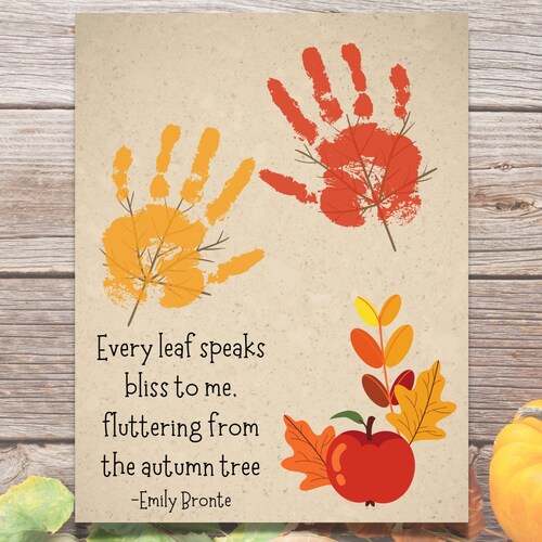 Fall Poem Handprint Craft Fall Preschool Activity - Etsy