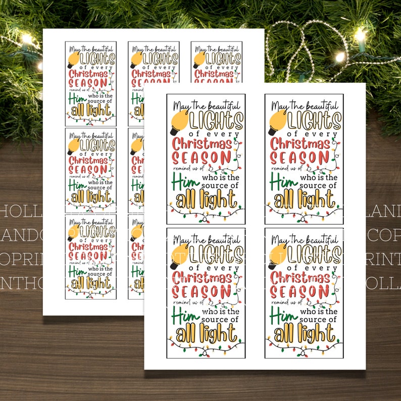 Light the World Printable Christmas Gift Tags | Neighbor Gift Tags ...