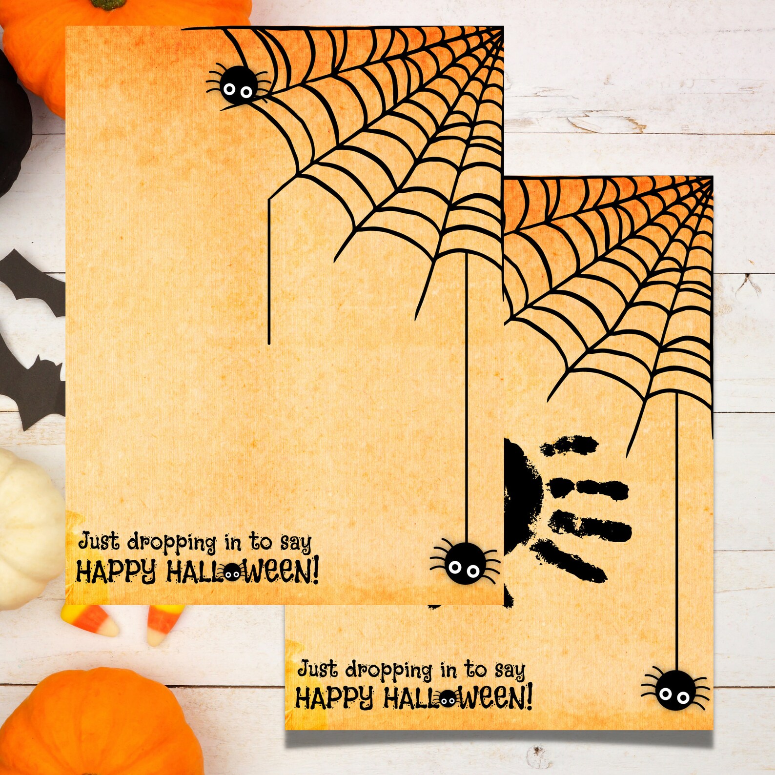 Halloween Handprint Craft Template Happy Halloween - Etsy