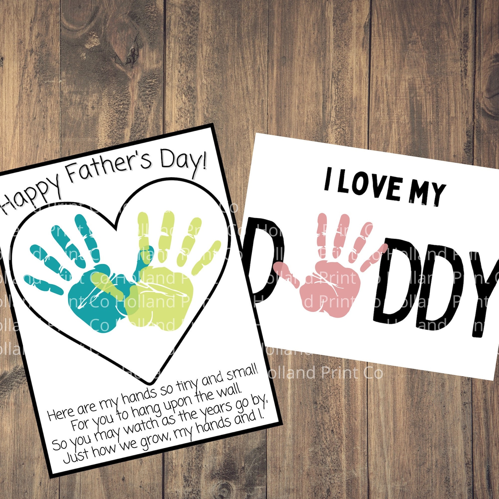 Father's Day Handprint Printable Father's Day - Etsy
