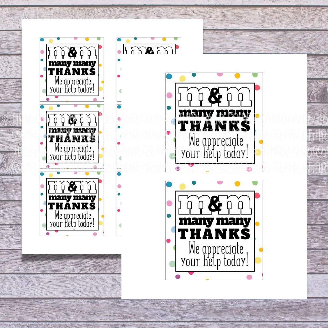 M&M Teacher Thank You Card Sub Thank You Gift Volunteer - Etsy
