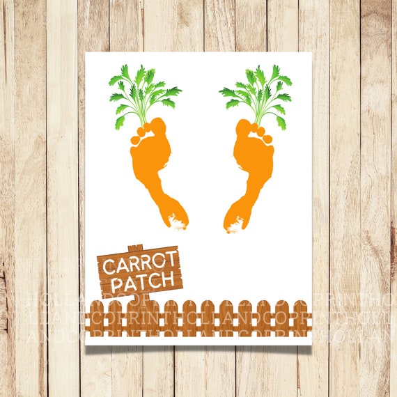 Easter Footprint Craft Carrot Patch Feet Preschool Craft | Etsy