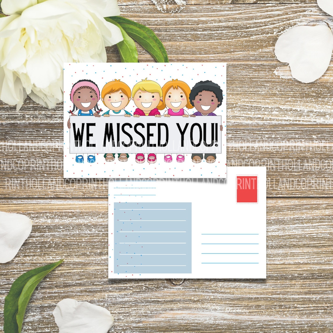 We Missed You Postcards Printable Postcards Digital Download We