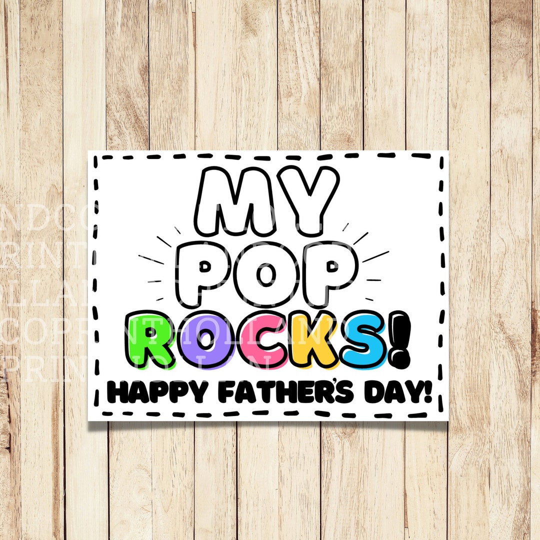 Pop Rocks Father's Day Treat Tag Pop Rocks Treat Card - Etsy
