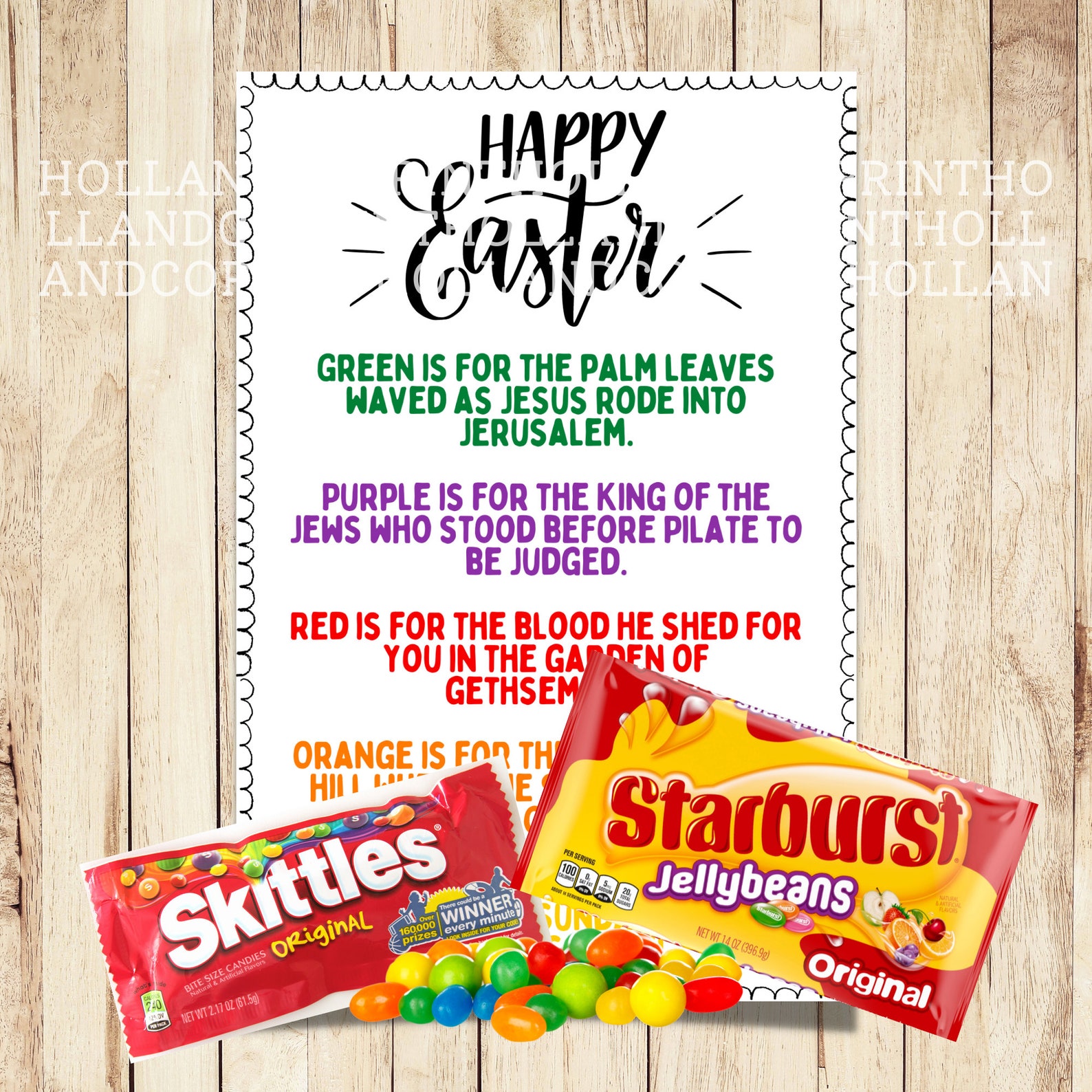 Easter Rainbow Printable | Christ Centered Easter Handout | Jelly Bean ...