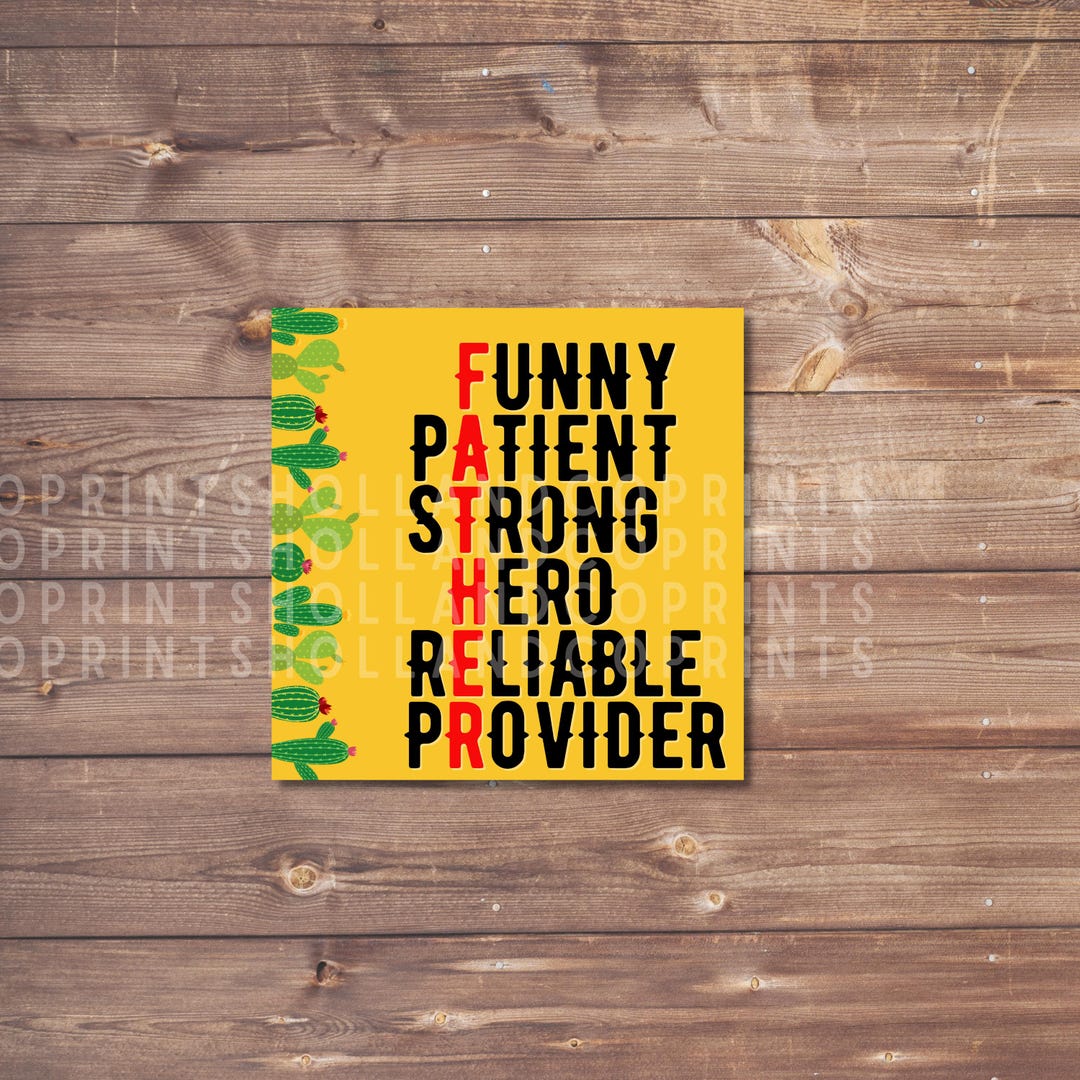 Father's Day Tag | Father Poem | Salsa Gift Tag | Cactus Card | - Etsy