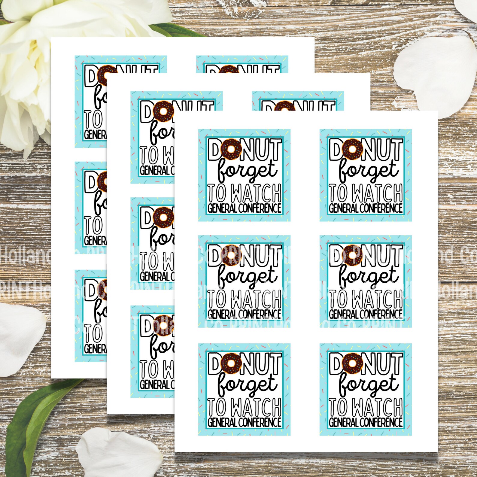 Donut Forget to Watch General Conference Tag | Digital Download ...