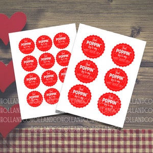 Just POPPIN by to Say Happy Valentine's Day | Printable Valentine Card ...
