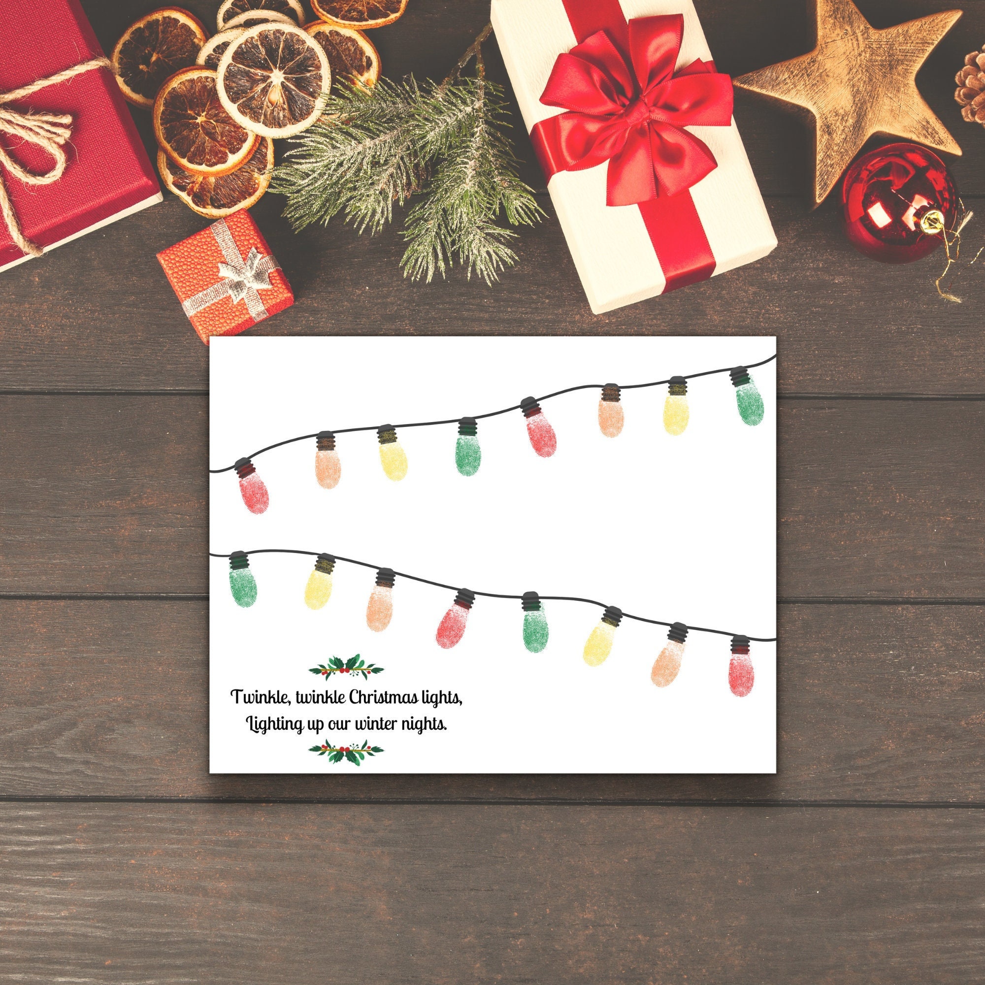 Fingerprint Christmas Light Template