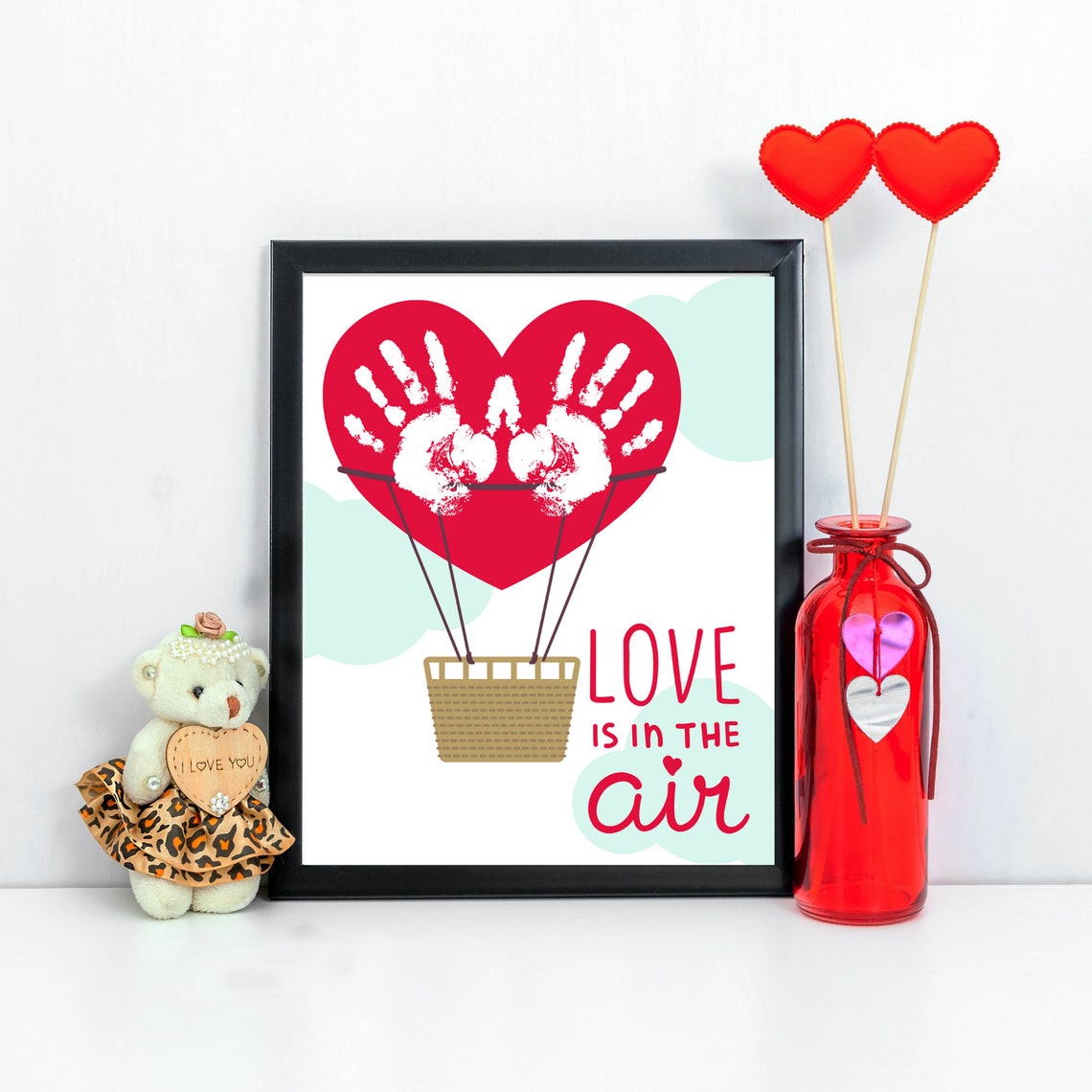 Valentine's Day Handprint Craft Love is in the Air | Etsy