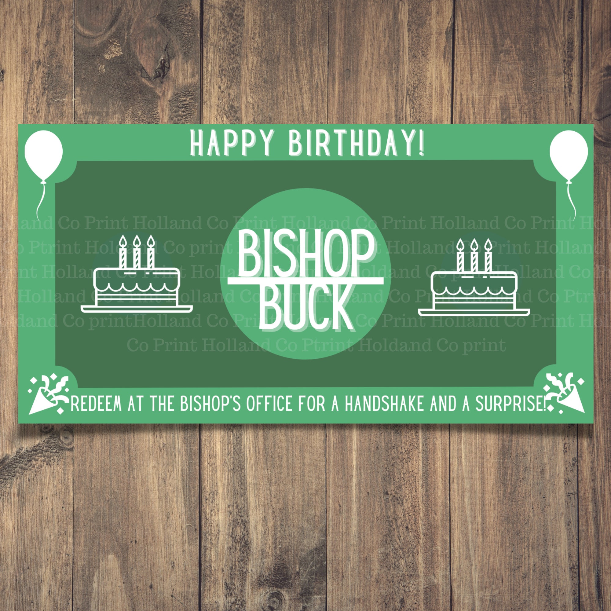 Bishop Bucks | Primary Bishop Birthday Bucks | Happy Birthday Primary ...
