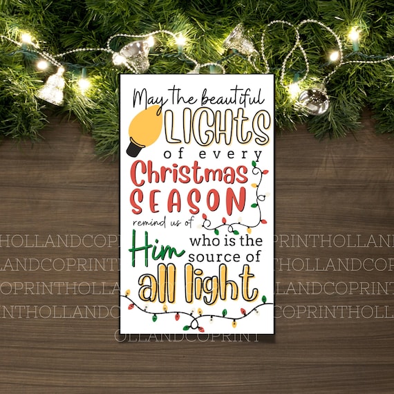 Light the World Printable Christmas Gift Tags Neighbor Gift | Etsy