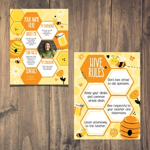 Meet the Teacher Honey-bee | Printable | Editable Template | Welcome ...