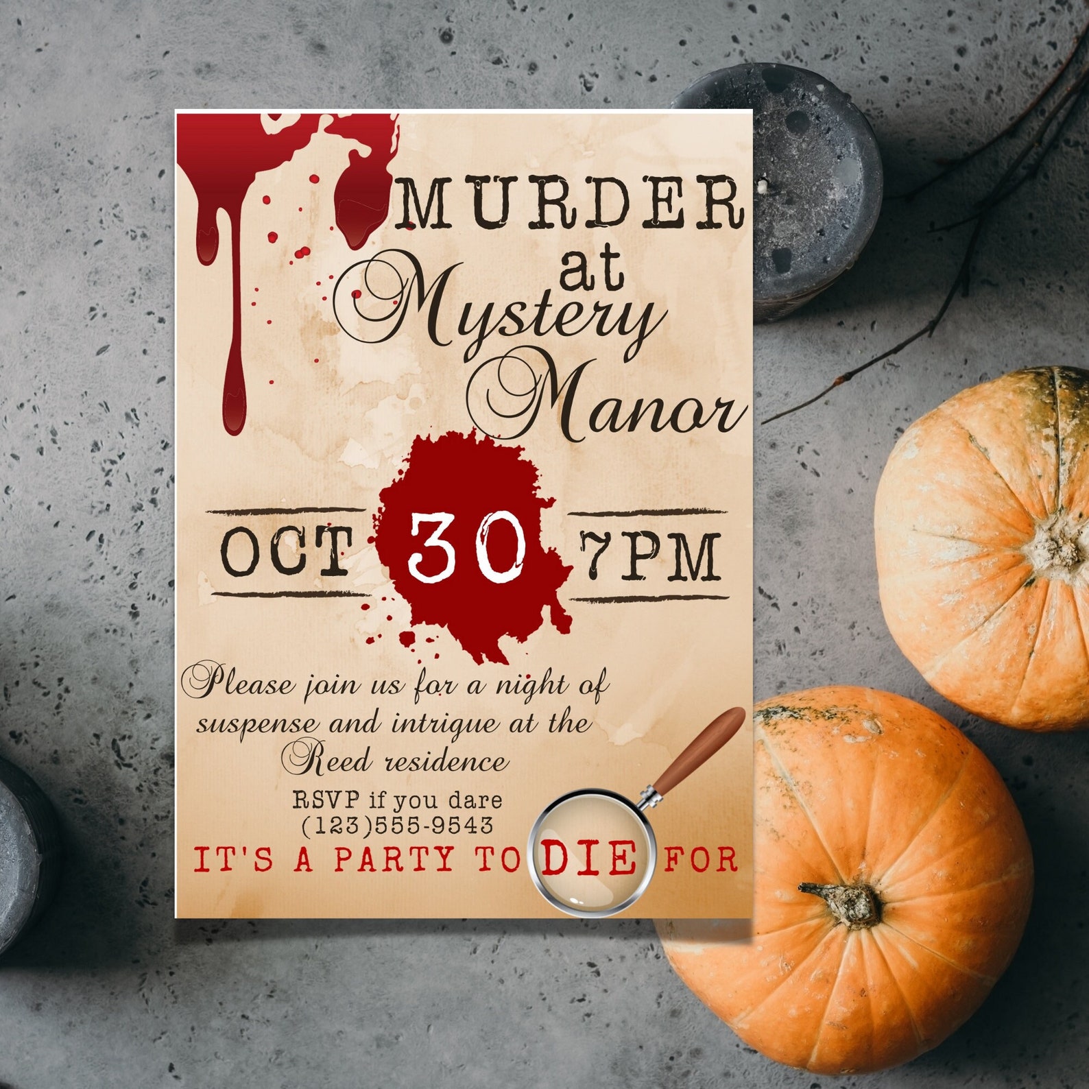Murder Mystery Dinner Invitation | Halloween Party Invitation ...