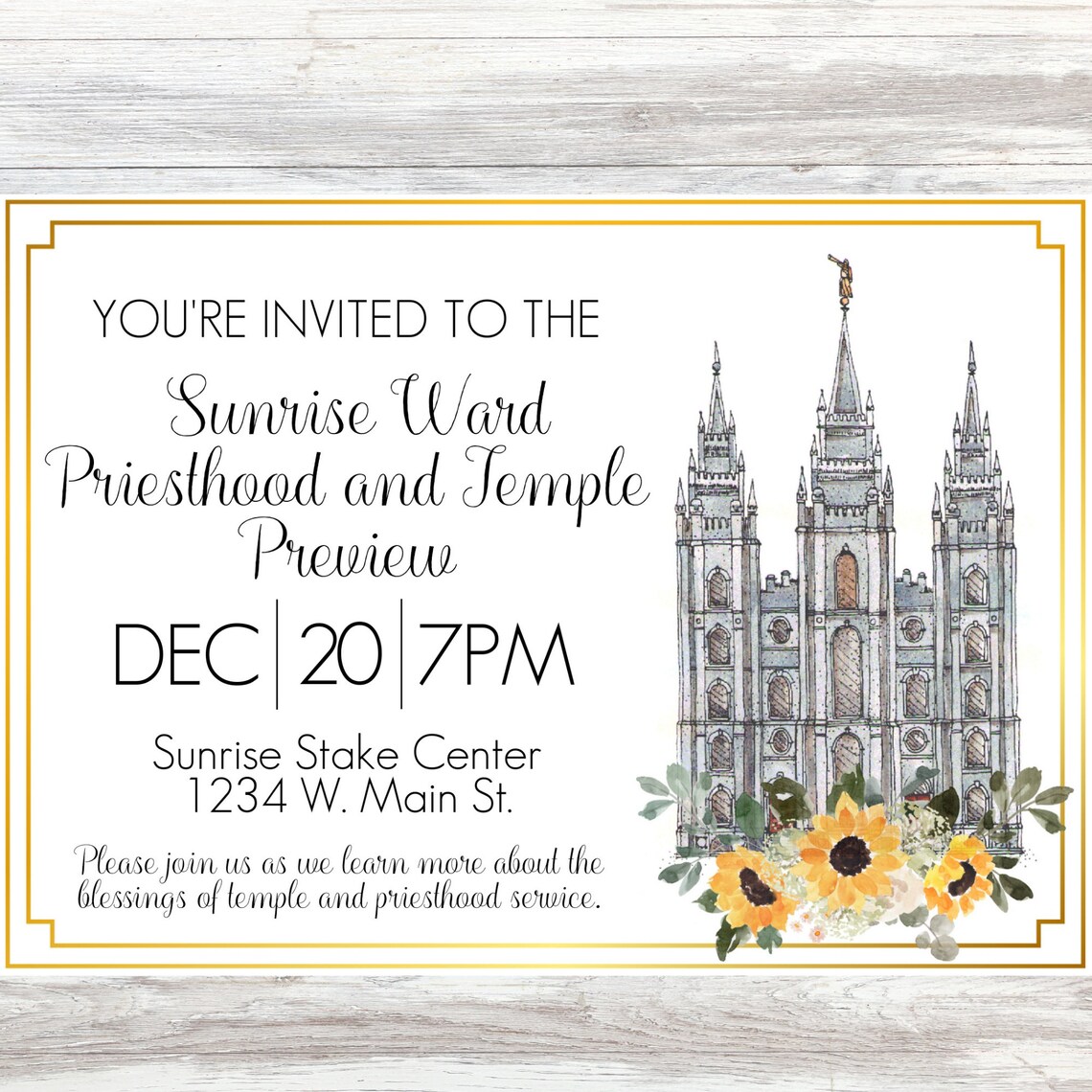 Priesthood and Temple Preview Invitation | Digital Download Editable ...