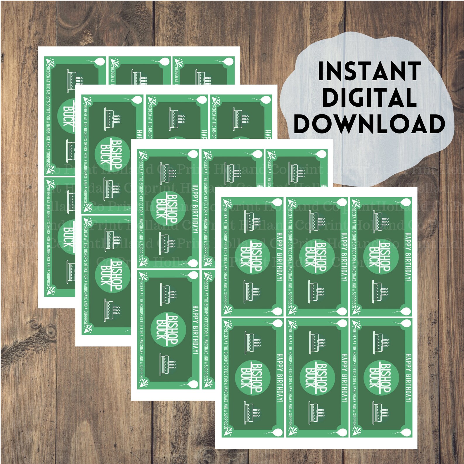 Bishop Bucks | Primary Bishop Birthday Bucks | Happy Birthday Primary ...