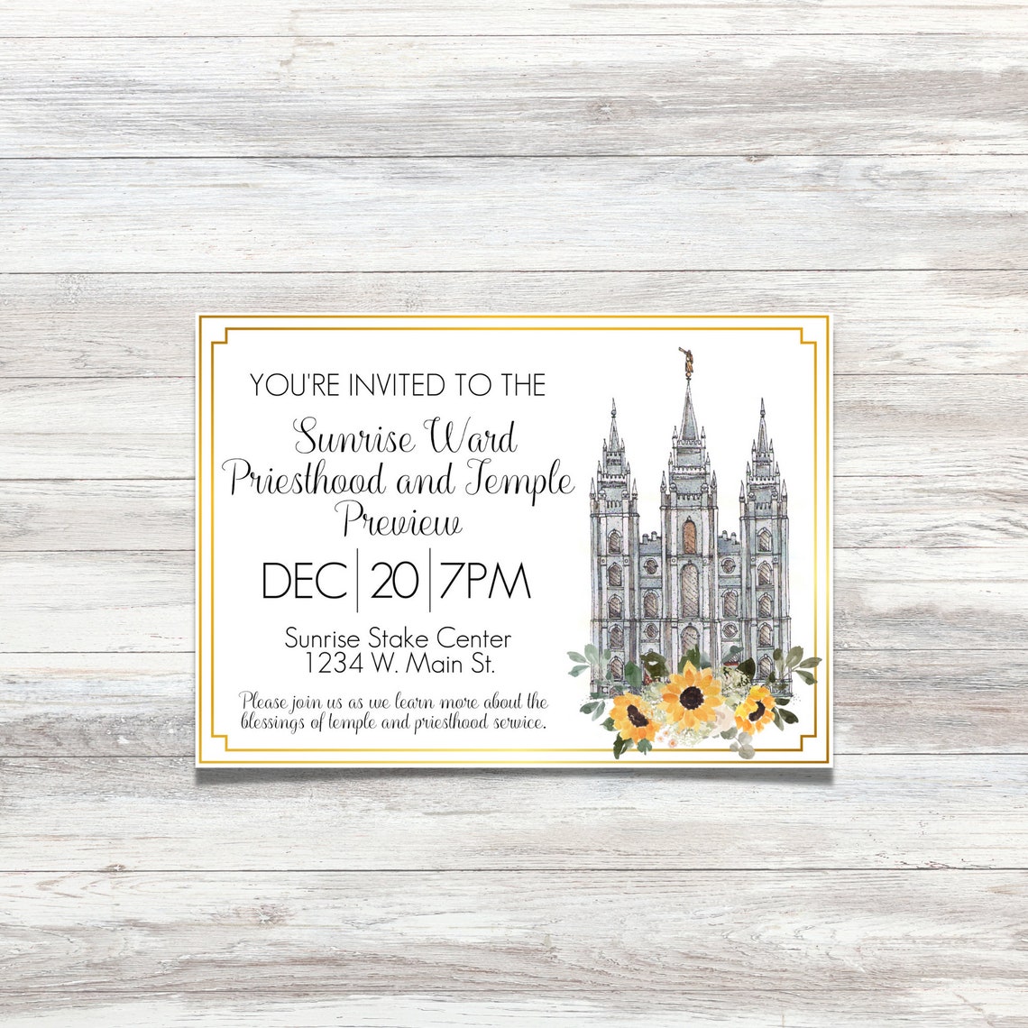 Priesthood and Temple Preview Invitation Digital Download - Etsy