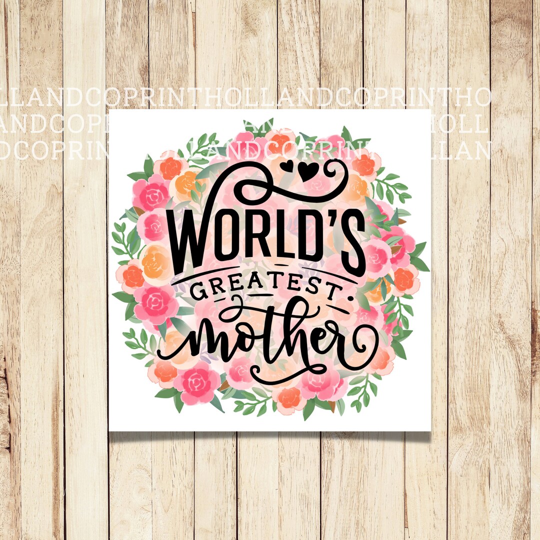 Mother's Day Card | "world's Greatest Mother" | Printable Gift Tag ...