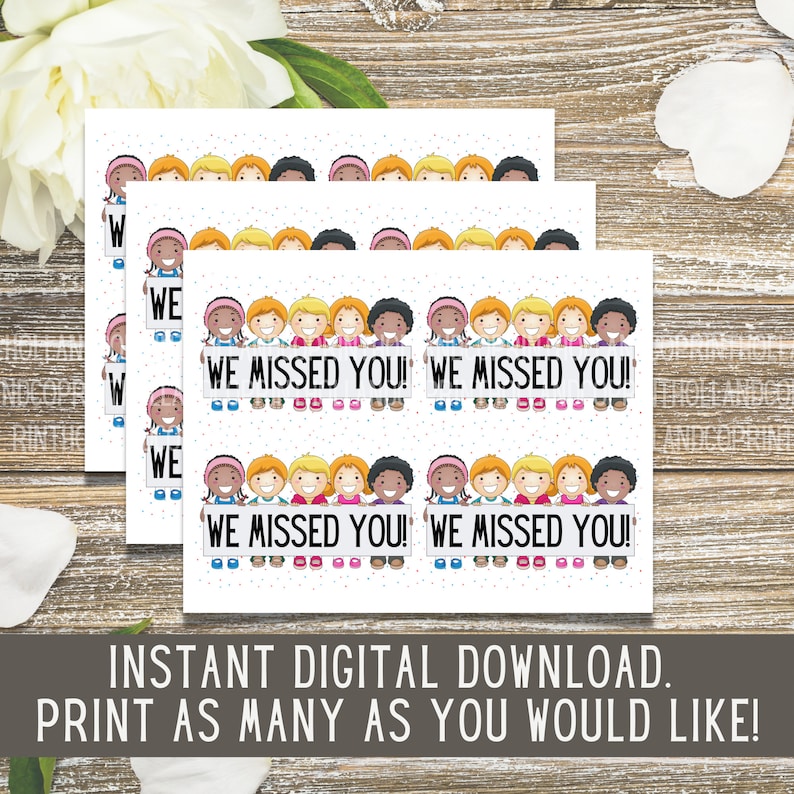 We Missed You Postcards Printable Postcards Digital - Etsy