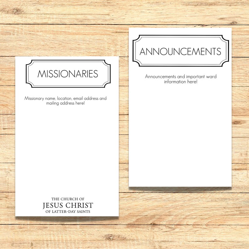 Sacrament Meeting Program Template Printable Program | Etsy