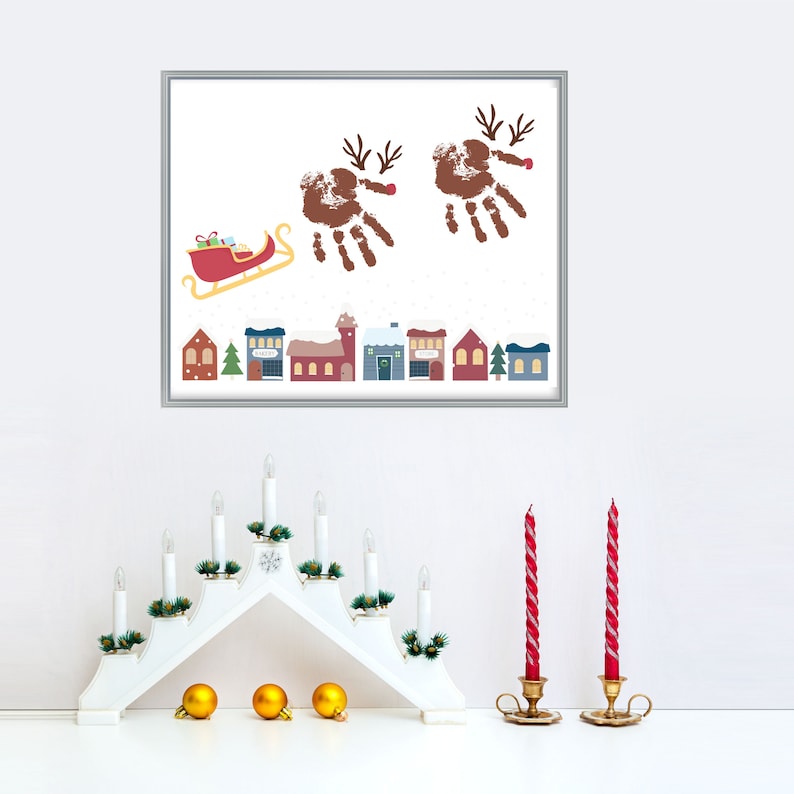 Christmas Handprint Craft | Santa Sleigh and Handprint Reindeer ...