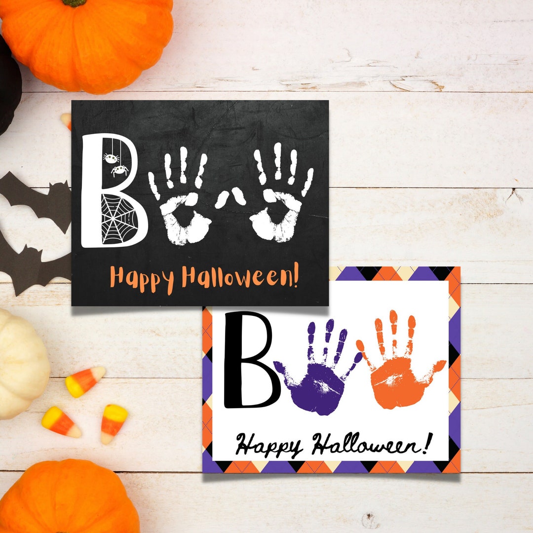 Halloween Handprint Craft Template | Happy Halloween | Baby's First ...