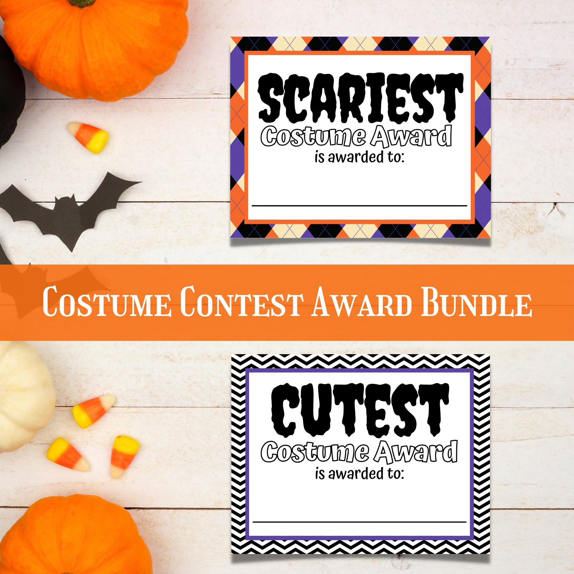 Printable Costume Contest Awards | Halloween Party | Trunk or Treat ...