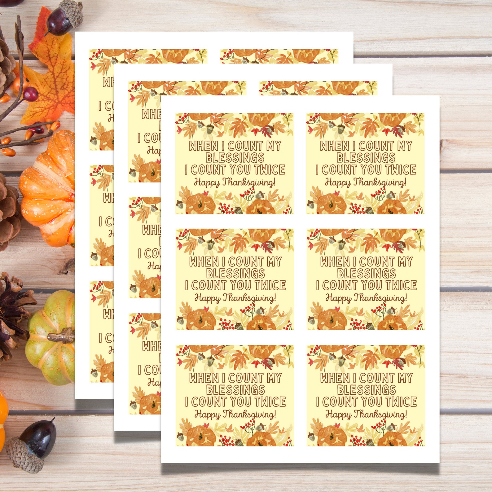 Fall Thank You Card Gratitude Count Your Blessings - Etsy