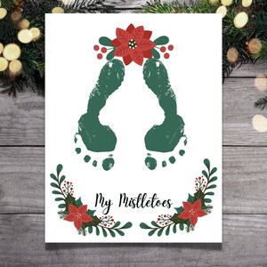 Christmas Footprint Craft | My Mistletoes Footprint Template | Winter ...