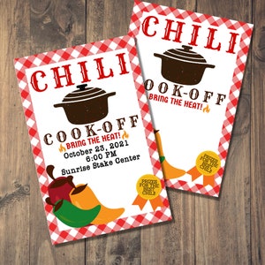 Chili Cook-off Contest Bundle | Awards | Voting Ballots | Invitations ...