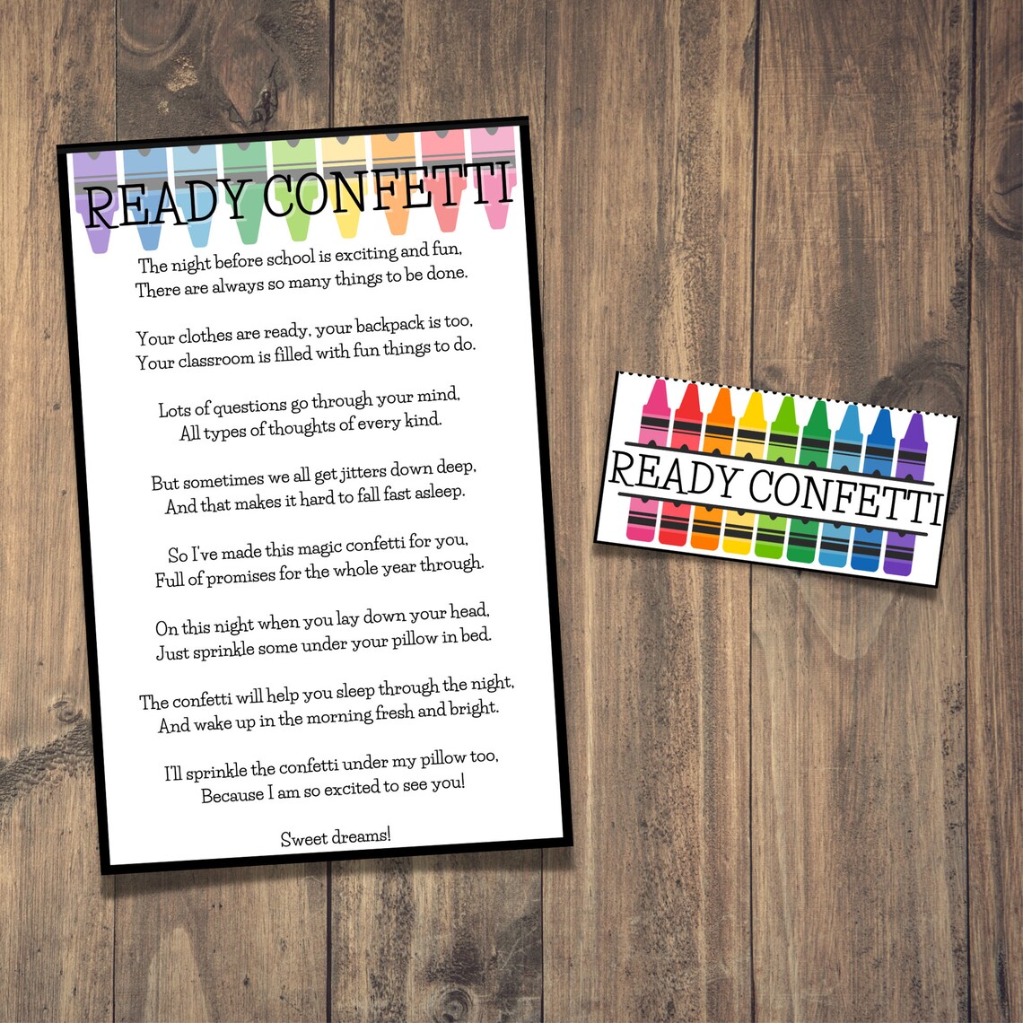 Back to School Ready Confetti Poem Back to School First - Etsy