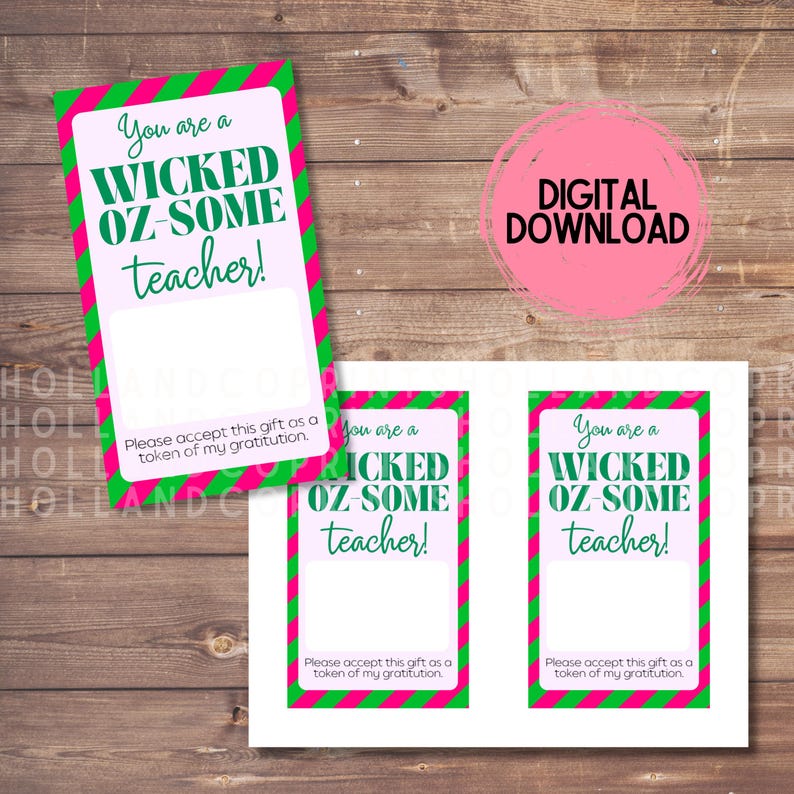 Teacher Appreciation Gift Tag | Gift Card Tag | Printable Card ...