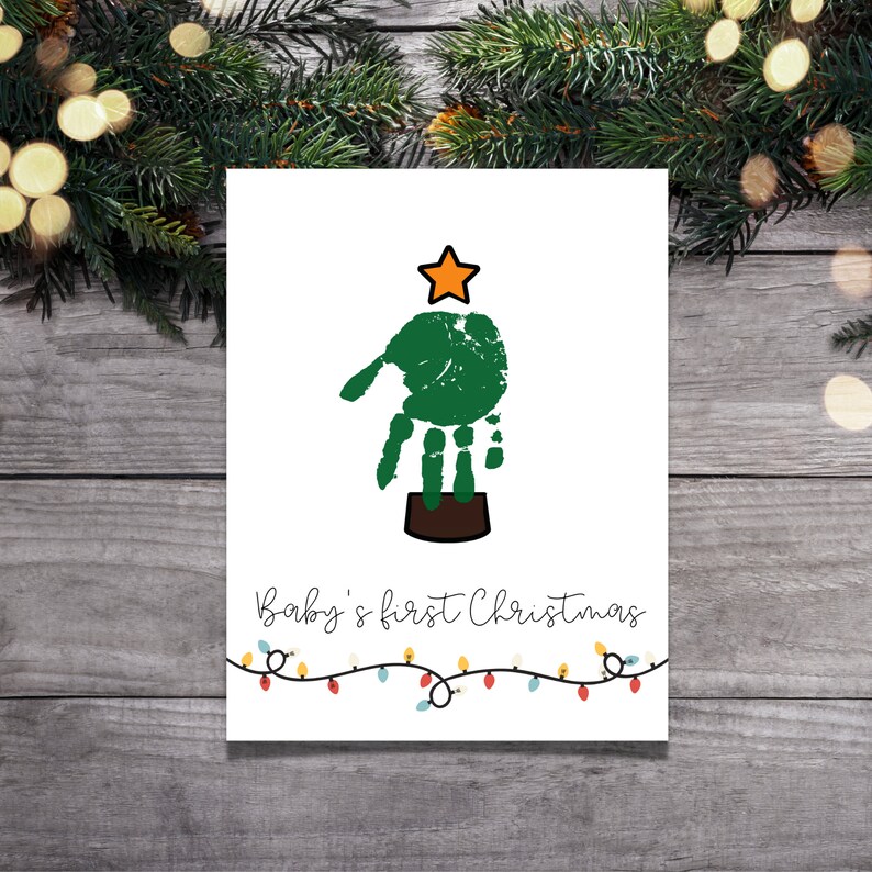 Christmas Tree Handprint Craft | Baby's First Christmas | Winter Craft ...